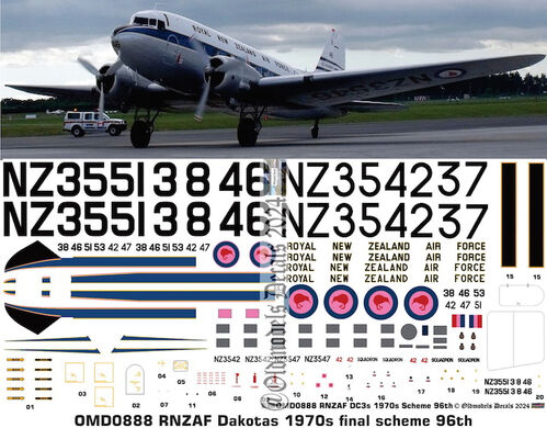 Old models Decals 0888 Douglas DC-3 Dakota - RNZAF 1970s Final Scheme