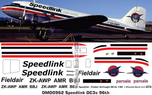 Old models Decals 0962 Douglas DC3 - Speedlink / Fieldair Airfreight