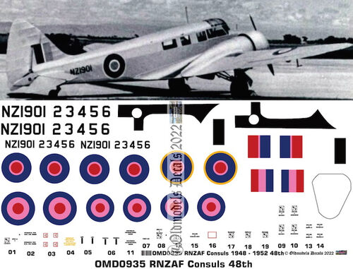 Old models Decals 0935 Airspeed Consul - Royal New Zealand Air Force