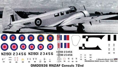 Old models Decals 0936 Airspeed Consul - Royal New Zealand Air Force