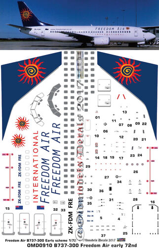 Old models Decals 0910 Boeing B737-300 - Freedom Air Early Schemes