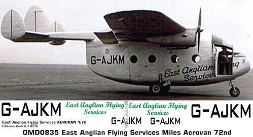 Old models Decals 0835 Miles Aerovan - East Anglian Flying Services