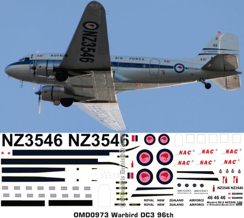 Old models Decals 0973 Douglas DC-3 - NZ Warbird RNZAF/NAC