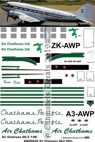 Old models Decals 0838 Douglas DC-3 - Air Chathams