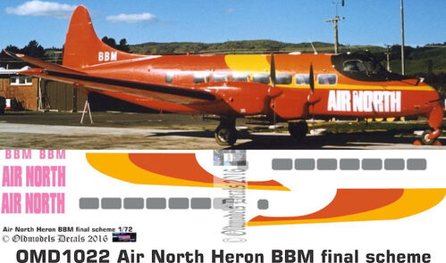 Old models Decals 1022 de Havilland DH.144 Heron - Air North Final Scheme