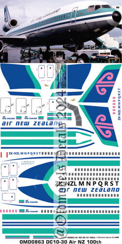 Old models Decals 0863 Douglas DC-10-30 - Air New Zeeland