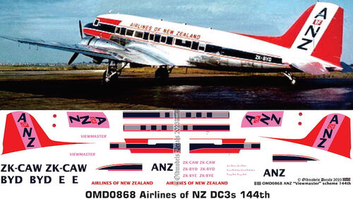 Old models Decals 0868 Douglas DC3 - Airlines of New Zeeland