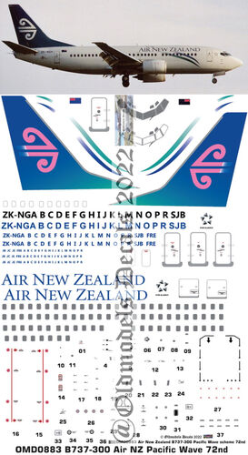 Old models Decals 0883 Boeing B737-300 - Air New Zeeland Pacific Wave Scheme
