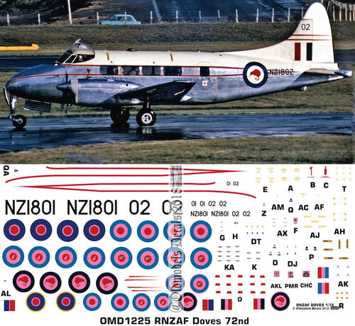 Old models Decals 1225 de Havilland Dove - Royal New Zealand Air Force