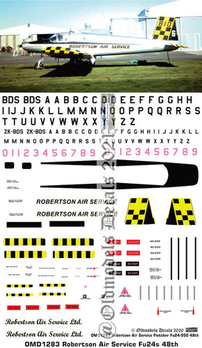 Old models Decals 1283 Fletcher Fu-24-950 - Robertson Air Service