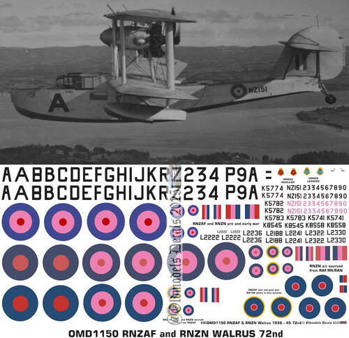 Old models Decals 1150 Supermarine Walrus - RNZAF & RNZN
