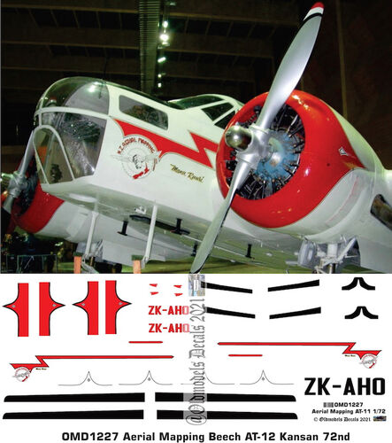 Old models Decals 1227 Beech AT-11 - Kansan New Zeeland Aerial Mapping Ltd