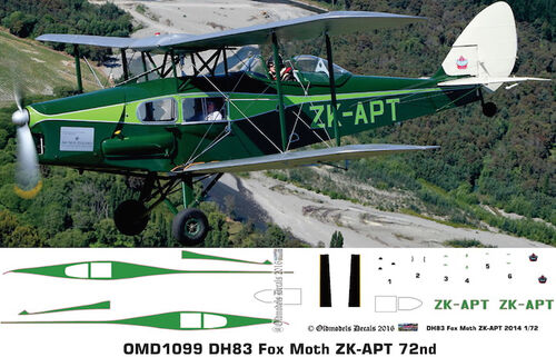 Old models Decals 1099 de Havilland DH.83 Fox Moth - ZK-APT (2014)