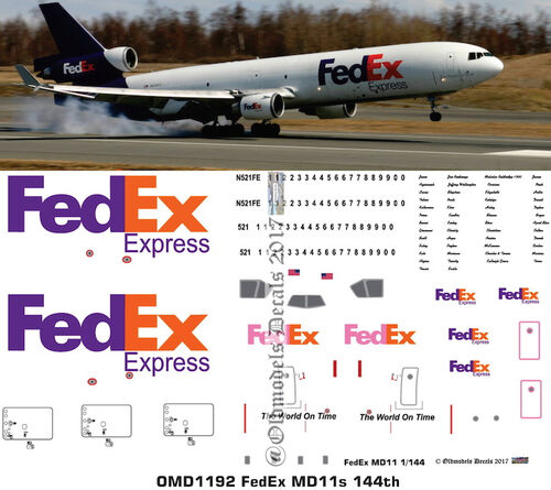 Old models Decals 1192 McDonnell Douglas MD-11 - FedEx