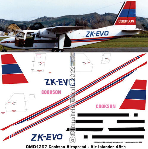 Old models Decals 1267 BN-2 Islander - Cookson Airspread / Air