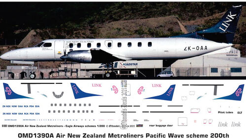 Old models Decals 1390A Swearingen SA-226TC - Air New Zealand Pacific Wave Scheme