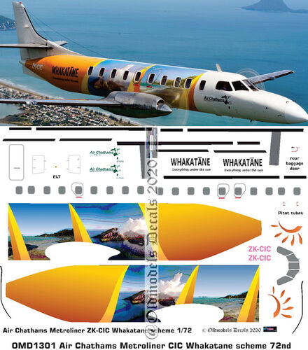 Old models Decals 1301 Swearingen SA-226TC - Metro Air Chathams / Whakatane Scheme