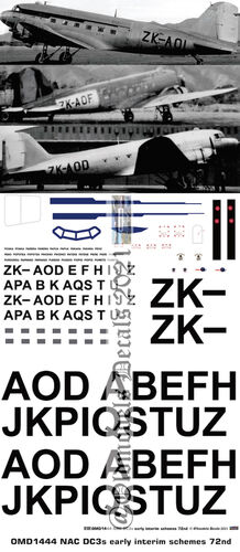 Old models Decals 1444 Douglas DC3 - National Airways Corporation (NAC) Early Interim Scheme