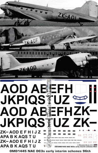 Old models Decals 1445 Douglas DC3 - National Airways Corporation (NAC) Early Interim Scheme