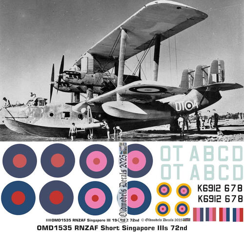 Old models Decals 1535 Short Singapore Mk.III - RNZAF (1941-1942)