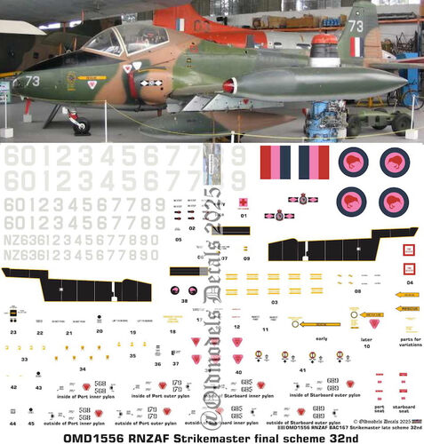Old models Decals 1556 BAC167 Strikemaster - RNZAF Final Scheme