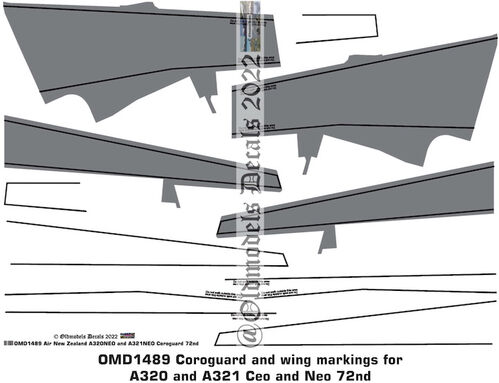 Old models Decals 1489 Airbus A320neo and A321neo - Air New Zeeland Coroguard