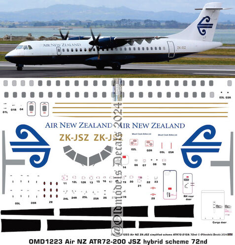 Old models Decals 1223 ATR72-200 - Air New Zeeland JSZ Simplified Scheme
