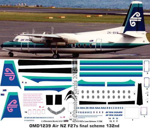 NEW! Old models Decals 1239 Fokker F27 - National Airways (NAC) Final Scheme