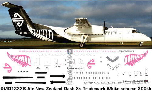 Old models Decals 1333B Bombardier Dash8-Q311 - Air New Zeeland Trademark White Scheme
