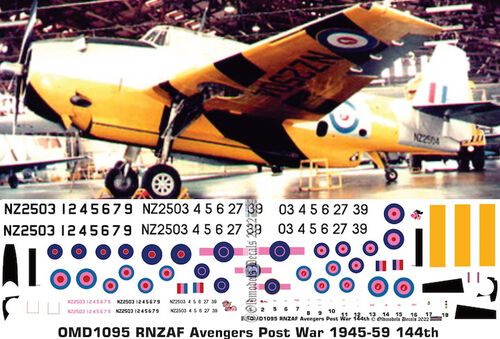 NEW! Old models Decals 1095 Grumman Avenger - RNZAF Post War Service (1945-1959)