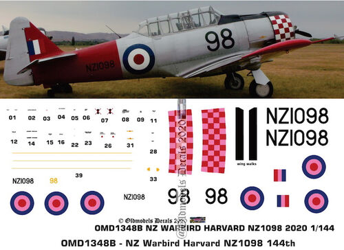 Old models Decals 1348B North American Harvard - New Zeeland Warbird (NZ1098 / 2020)