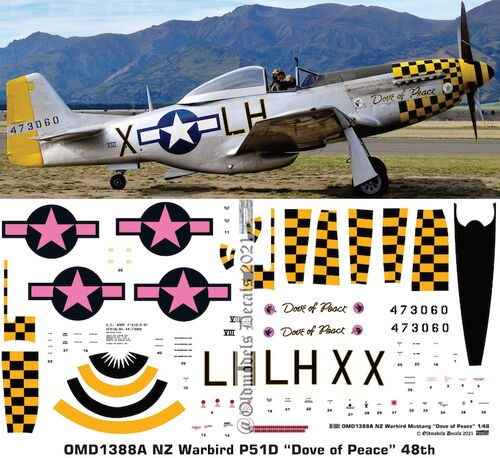 Old models Decals 1388A P-51 D Mustang - New Zeeland Warbird Dove of Peace