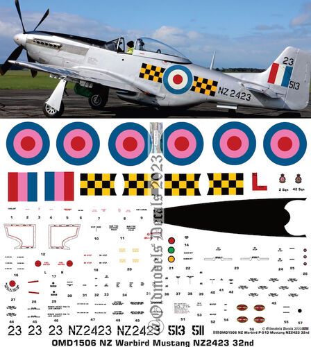 Old models Decals 1506 P-51 D Mustang - New Zealand Warbird (NZ2423)