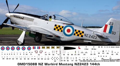 Old models Decals 1508B P-51 D Mustang - New Zealand Warbird (NZ2423)