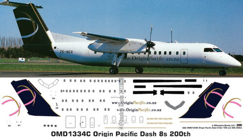 Old models Decals 1334C Bombardier Dash8-100 / -300 - Origin Pacific