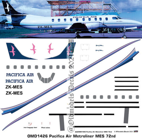 Old models Decals 1426 Swearingen SA-226TC - Pacifica Air (ZK-MES)