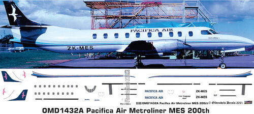 Old models Decals 1432A Swearingen SA-226TC - Pacifica Air (ZK-MES)