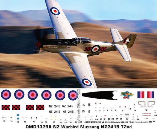 Old models Decals 1329A P-51 D Mustang - New Zealand Warbird (NZ2415)