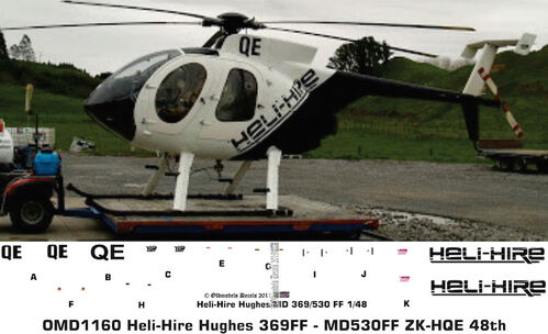 Old models Decals 1160 Hughes 369FF / MD530FF - Heli-Hire
