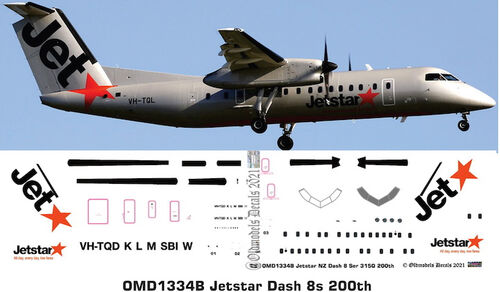 NEW! Old models Decals 1334B Bombardier Dash 8-315Q - Jetstar New Zeeland