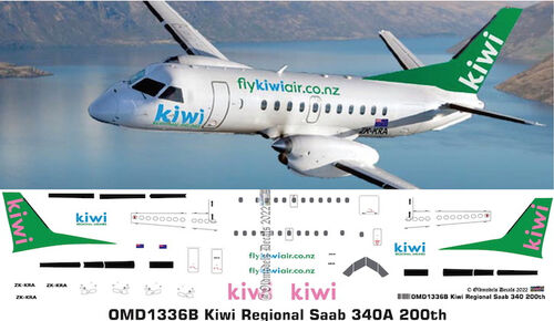 Old models Decals 1336B Saab 340 - Kiwi Regional