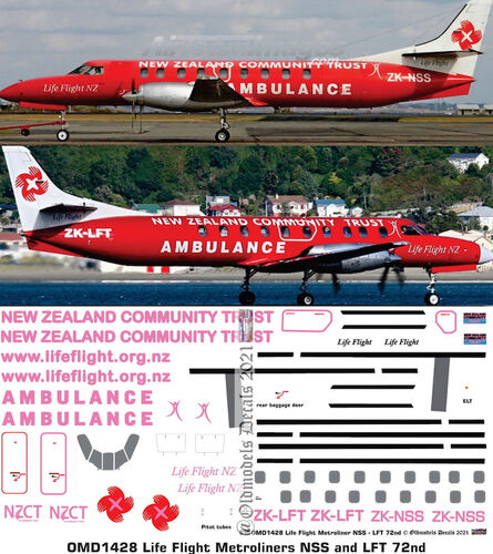 Old models Decals 1428 Swearingen SA-226TC - Metro Life Flight LFT Schemes
