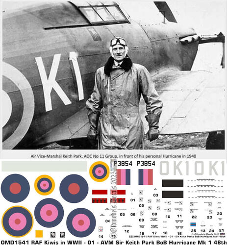 NEW! Old models Decals 1541 RAF Kiwis WWII Part 1 - Sir Keith Parks BoB Hurricane Mk.I