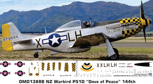 Old models Decals 1388B P-51 D Mustang - New Zeeland Warbird Dove of Peace
