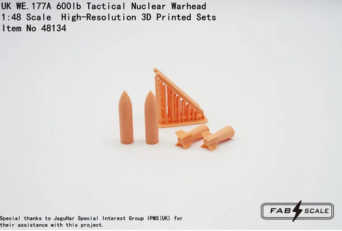 Fab Scale Fa48134 UK WE.177A 600lb Tactical Nuclear Warhead (2 pcs / 3D-Printed)