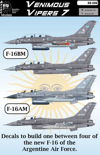 Aztec 32D102 Venimus Vipers 7 - Argentinian F-16 AM / BM Decals Set (4 schemes)