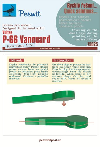 Peewit 75025 Vultee P-66 Vanguard - Undercarriage Bay Paint Covering (for Dora Wings Kits)