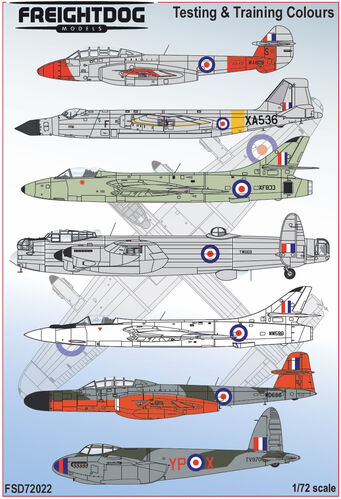 Freightdog FSD72022 RAF Testing & Training Colours decal sheet (7 schemes)
