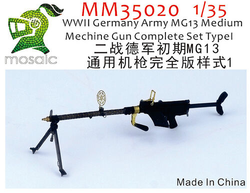 Mosaic Model MM35020 German WWII Army MG13 Medium Machine Gun Complete Set Type I