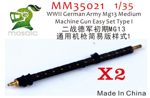 Mosaic Model MM35021 German WWII Army MG13 Medium Machine Gun Easy Set Type I - Barrels (2 pcs)